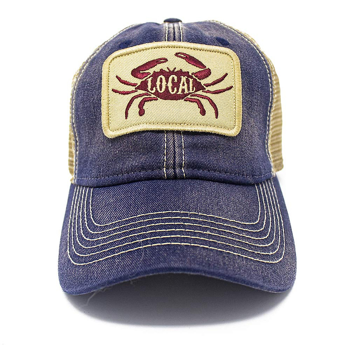 Everyday Trucker Hat Local Seafood Crab, Deep Ocean Blue
