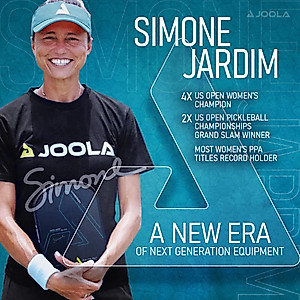 JOOLA Simone Jardim Hyperion CFS Swift Pickleball Paddle - USAPA Approved for Tournament Play - 16mm Carbon Fiber Pickle Ball Racket - Maximum Speed with High Grit & Spin, CFS 16mm Swift