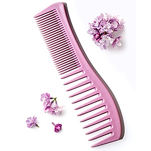 Detangling Hair Comb for Women - 2-Sided Gentle Styling Comb With Wide and Fine Teeth - Conditioning and Detangling Comb for Thin, Thick, Curly, Straight, and All Other Womens Hair Types by Keranique
