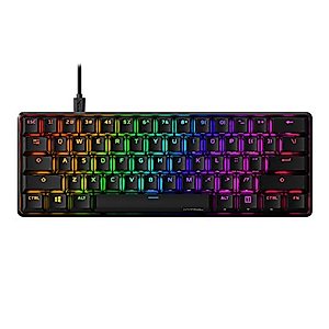 HyperX Alloy Origins 60 - Mechanical Gaming Keyboard & Pudding Keycaps - Double Shot PBT Keycap Set with Translucent Layer, for Mechanical Keyboards - Black