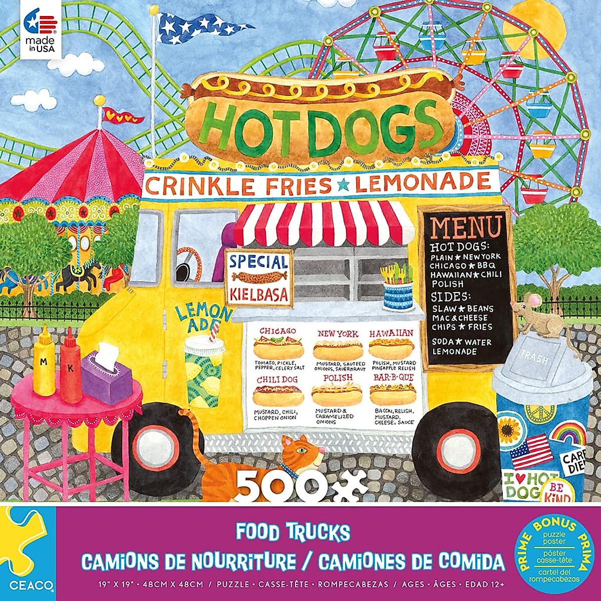 Ceaco - Food Trucks - Hot Dog Truck II - 500 Piece Jigsaw Puzzle