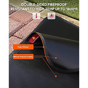 EC Technology Under Grill Mat EC TECH, 60 x 48 Inch Grill Mat Under Desk, Double-Sided Fireproof Oil-Proof Mats for Fire Pit, Charcoal, Gas Grills, Smokers, BBQ