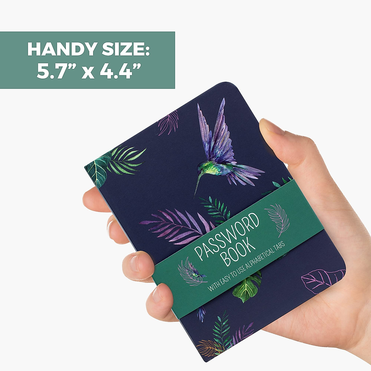 Beautiful Password Book with Alphabetical Tabs - Pocket Sized Internet Password Keeper for Seniors – The Perfect Notebook w/Address Sections Saves All Your Passwords and Recently Placed Orders