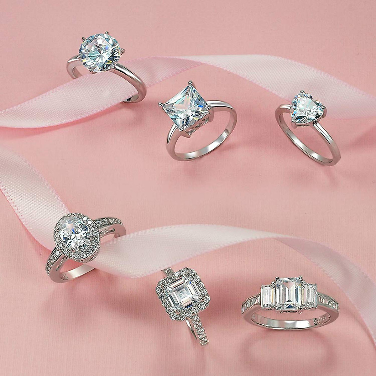 Personalize Art Deco Style 2CT AAA CT Rectangle Three Stone Past Present Future Emerald Cut Promise Engagement Ring For Women .925 Sterling Silver Baguette Side Stone Band Customizable