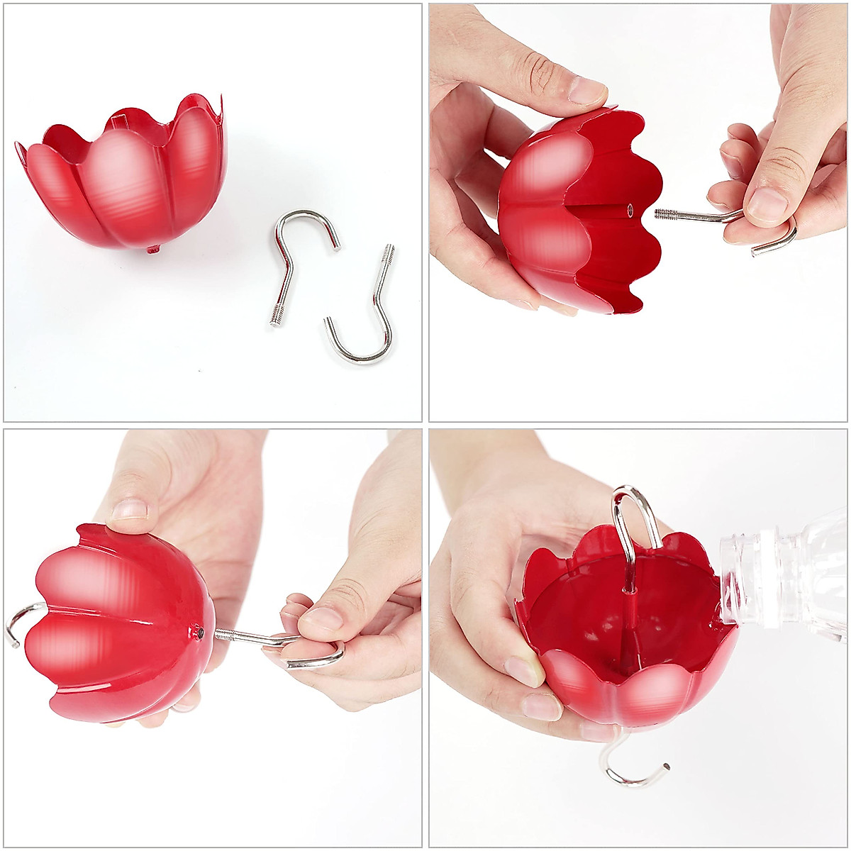 Ant Moat for Hummingbird Feeders, Ant Guard for Hummingbird & Oriole Feeders, Insect Guard with Large Capacity, Metal Hummingbird Feeder Ant Guard, 4 OZ x 2 Pack