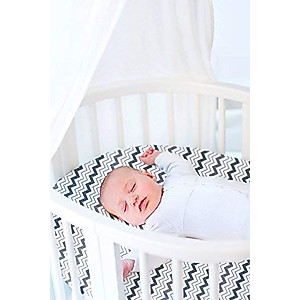 Bassinet Sheet Set - 2 Pack Jersey Cotton Fitted Sheets - Grey/White Unisex Baby Bedding Design