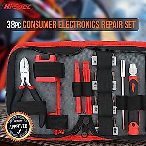 Hi-Spec 38pc Electronics Repair & Opening Tool Kit Set for Laptops, Phones, Devices, Computer & Gaming Accessories. Precision Small Screwdrivers with Pry Tools