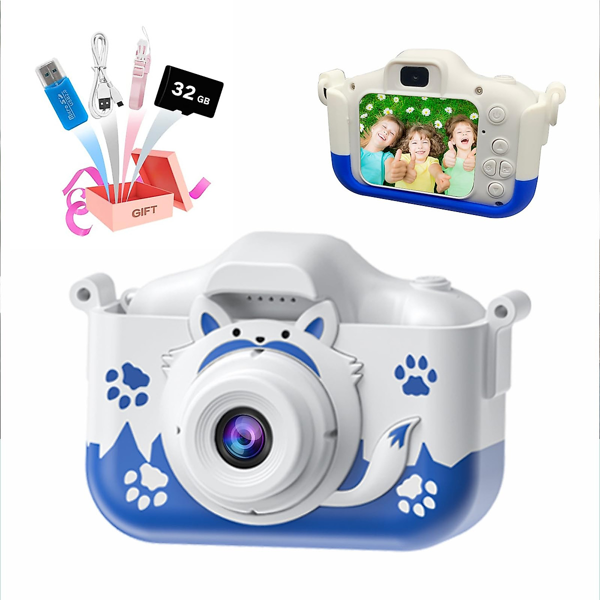 Kids Camera,Toddler Camera Camera for Kids HD 1080P Kids Digital Camera Kids Camera for Girls Kids Toys Children's Christmas Birthday Present Kid Camera Kids Camera for Boys Kids Camera blue