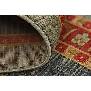 Unique Loom Fars Collection Modern Medallion Tribal Design with Natural Hues Area Rug, 9 ft x 12 ft, Light Blue/Navy Blue