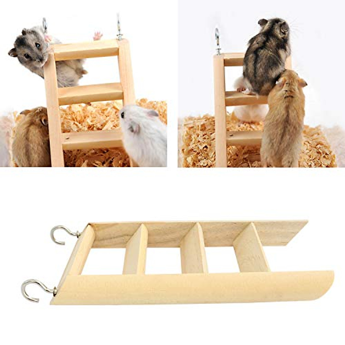 ZRM&E 165mm Length 115mm Height Wooden Ladder Hamster Ladder Wood Cage Hanging Ladder for Mouse, Chinchilla, Rat, Gerbil and Dwarf Hamster