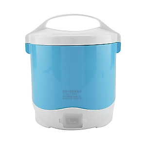 Shipenophy 24V 180W 1.6L Electric Portable Multifunctional Rice Cooker Food Steamer Multi Cooker Rice Grain Cooker for Cars Trucks (Blue)