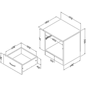 South Shore Libra 1-Drawer Nightstand-Pure Black