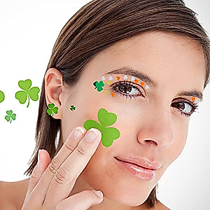 Spring Confetti, Green Shamrock Foil Confetti Colorful Heart Table Decor Green Irish Clover Hat Confetti Shamrock Beard Sprinkles for St Patricks Birthday Baby Shower Decorations