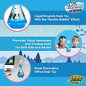 YoYa Toys Liquimo Penguin - Liquid Motion Bubbler for Kids and Adults - Penguin Theme - Satisfying Toys for Stress and Anxiety Relief - Fidget Toy Can Be Used as a Colorful Kitchen Timer