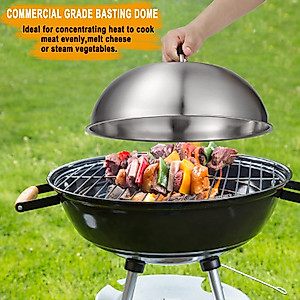 Griddle Accessories Kit for Blackstone, Cast Iron Grill Press, 12-Inch Round Melting Dome(304 Stainless Steel), Squeeze Bottles with Egg Rings, Perfect for Flat Top Grill Indoor Outdoor