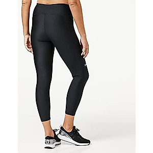 Under Armour womens Heatgear Armour High No-slip Waistband Ankle Leggings , Black (001)/White , Medium