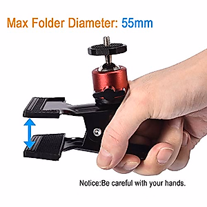 UTEBIT Heavy Duty Tripod Camera Mount Clip Clamp with 360 Degree Swivel Mini Ballhead 2 Pack Photography Accessories Clamp 1/4'' Screw Black Spring Clamp for DSLR Video Photoshoot Studio