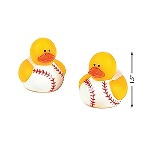 Fun Express Mini Baseball Rubber Ducks (Set of 24) Party Supplies and Favors