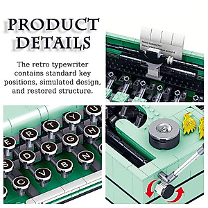 ENHANA Ideas Retro Typewriter Building Blocks Toys Model,STEM Building Idea Set,Best Nostalgic Gift for 6+ Year Old Kids or Adults,820PCS