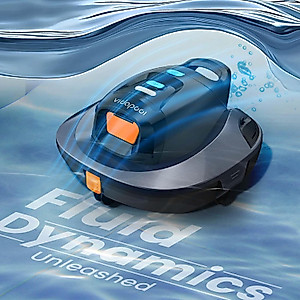 Vidapool Cordless Robotic Pool Vacuum Cleaner,Portable Swimming Pool Vacuum Self-Parking Technology with LED Indicator,Ideal for Above Ground/Flat Pools up to 860 Sq.Ft,Lasts 90 Mins-Grey