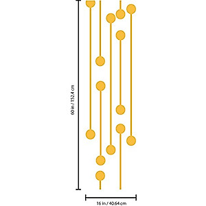 Vinyl Wall Art Decal - Geometric Digital Circuit - 60" x 16" - Trendy Modern Decor for Home Living Room Bedroom Office Workplace Peel Off Vinyl Sticker Decals (60" x 16"; Yellow)