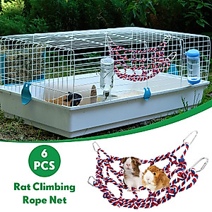Berlune 6 Pcs Rat Ropes for Cage Rat Cage Accessories Climbing 12.6 x 9.84 Inch Bird Rope Toys for Pet Hammock Hamster Cotton Bridge Bird Ladder for Small Animal Habitat Play