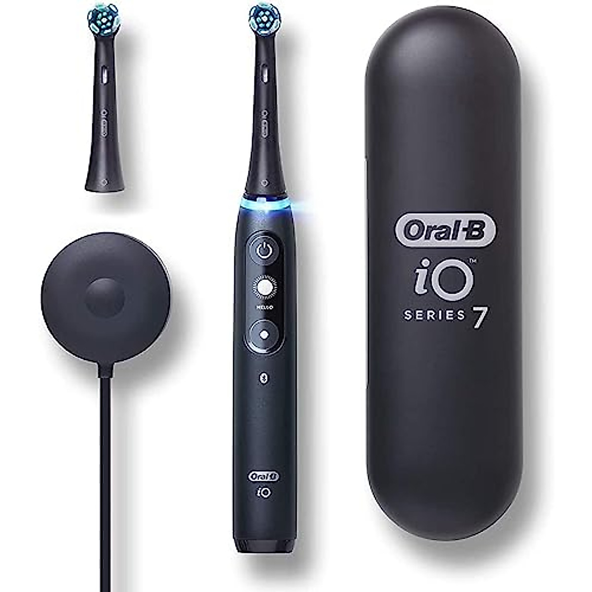 Oral-B iO Series 7 Electric Toothbrush with 1 Replacement Brush Head, Black Onyx, 3 Count (Pack of 1)