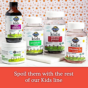 Garden of Life Kids Immune Support Gummies with Vitamin C, D as D3 & Zinc for 3-in-1 Daily Children’s Immunity – Organic, Non-GMO, Gluten-Free, Vegetarian, Sugar Free, Cherry Flavor, 30 Day Supply