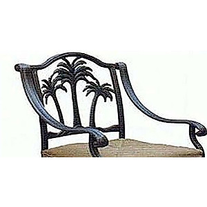 Sunvuepatio Patio Bar Stools Set of 2 Swivel Palm Tree Cast Aluminum Outdoor Desert Bronze