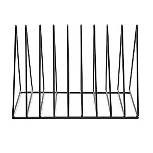 Okuna Outpost 2-Pack File Folder Organizer for Desk - Triangle Holder for Magazines and Notebooks (Black)
