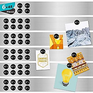Magnetic Board Magnetic Strips with Adhesive Backing Magnetic Strips Adhesive Magnetic Strip for Wall Memo Board with Pushpins for School Office and Home (6)