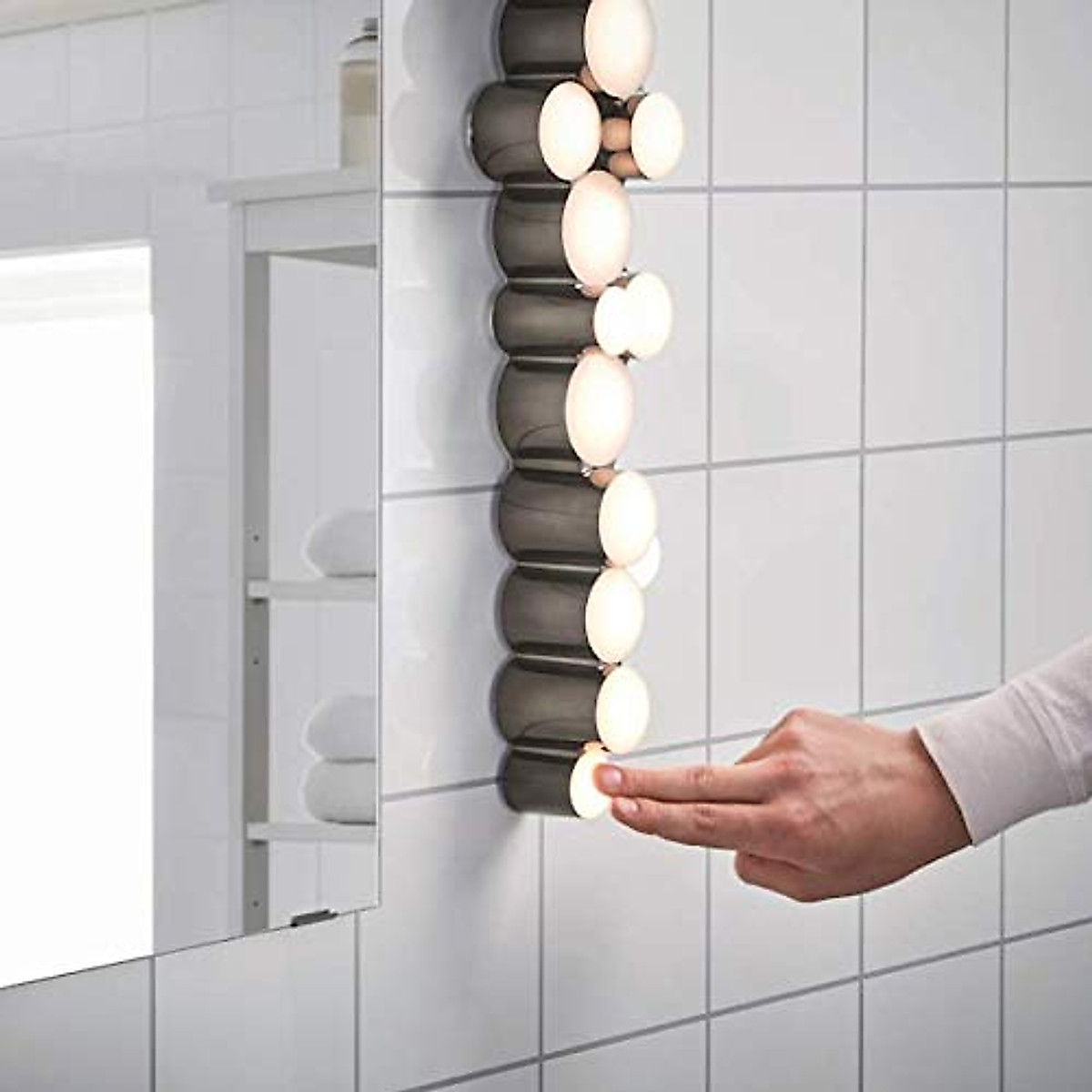 Ikea Sodersvik LED Wall lamp dimmable Black Chrome Plated 27 1/2x3 7/8 704.551.29