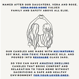 Vera Rose Home Blueberry & Vanilla Scented Soy Candle Long Burning Highly Scented Candles 60+ Hours Clean White Vegan Candle Odor Eliminating Candle Safe for Pets 12oz Jar