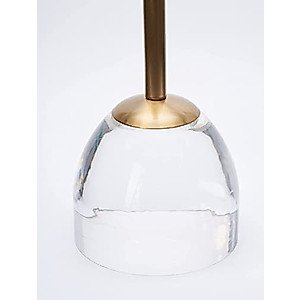 Artmaze Clear Acrylic End Table,Brushed Brass Metal,Side Table for Office,Nightstand for Living Room and Bedroom,Easy Assembly,12x12 inch，21.3 inch high