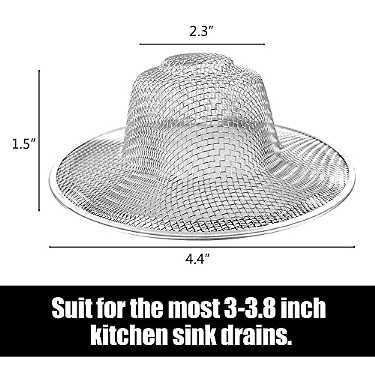 10pcs Mesh Sink Strainer, 4.5" Diameter Stainless Steel Slop Basket Filter Trap, Metal Kitchen Drain Strainer, Hair Basket Drain - Fits Most Kitchen Sinks, Bathroom Sinks,Shower Drains,Floor Drain