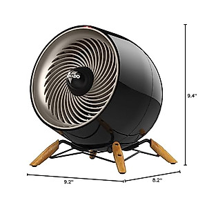 Vornado Glide Vortex Heater, Whole Room, 2 Heat Settings, Adjustable Tilt, Advanced Safety, Black