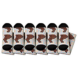 ThisWear Easter Bunny Decor Half Eaten Chocolate Bunnys Easter Basket Stuffers 6-Pairs Novelty Crew Socks