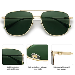 SOJOS Polarized Aviator Sunglasses Womens Men Trendy Designer Shades SJ1218,Green