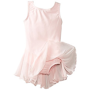 Clementine Apparel Girls' Little (2-7) Leotard Dress Sleeveless Tank One Piece Ballerina Top Dancewear Costume, Light Pink, 3-4