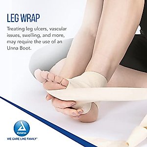 Dynarex 3454 Unna Boot Bandage, Individually Packaged, Provides Customized Compression, With Zinc Oxide, Soft Cast, 4" x 10 Yard, Pack of 12