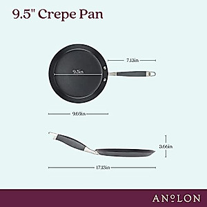 Anolon Advanced Home Hard Anodized Nonstick Crepe Pan, 9.5 Inch - Moonstone
