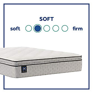 Sealy Essentials Spring Winter Green Euro Pillowtop Soft Feel Mattress, Queen