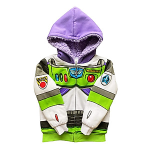 Disney Buzz Lightyear Little Boys Sherpa Fleece Hoodie, 4T, White