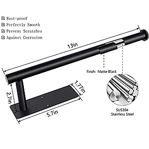 Under Cabinet Paper Towel Holder - Self Adhesive Paper Towel Roll Holder Wall Mount, Matte Black Stainless Steel Paper Towel Holder for Kitchen, Bathroom, Cabinets