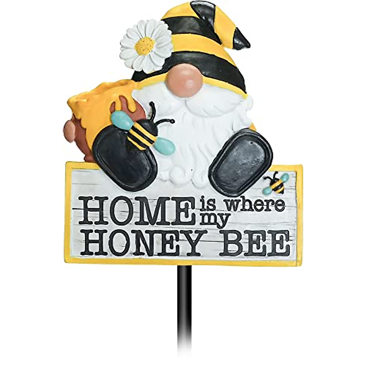 Spoontiques - Garden Décor - Garden Stake - Decorative Stake for Lawn and Yard - 28” High - Durable Weather Resistant Resin Sign for Home Décor - Bee Gnome Garden Stake, 21261