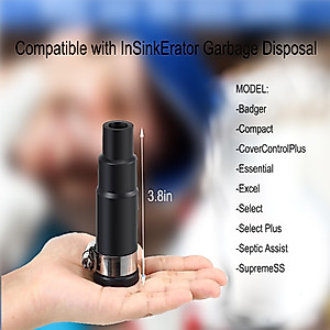 Dishwasher Drain Hose Adapter Compatible with Insinkerator Garbage Disposals, Dishwasher Hose Connector Include 1 Inlet Connector, 1 Hose Clamp and 3 Spring Clamps (1 Set)