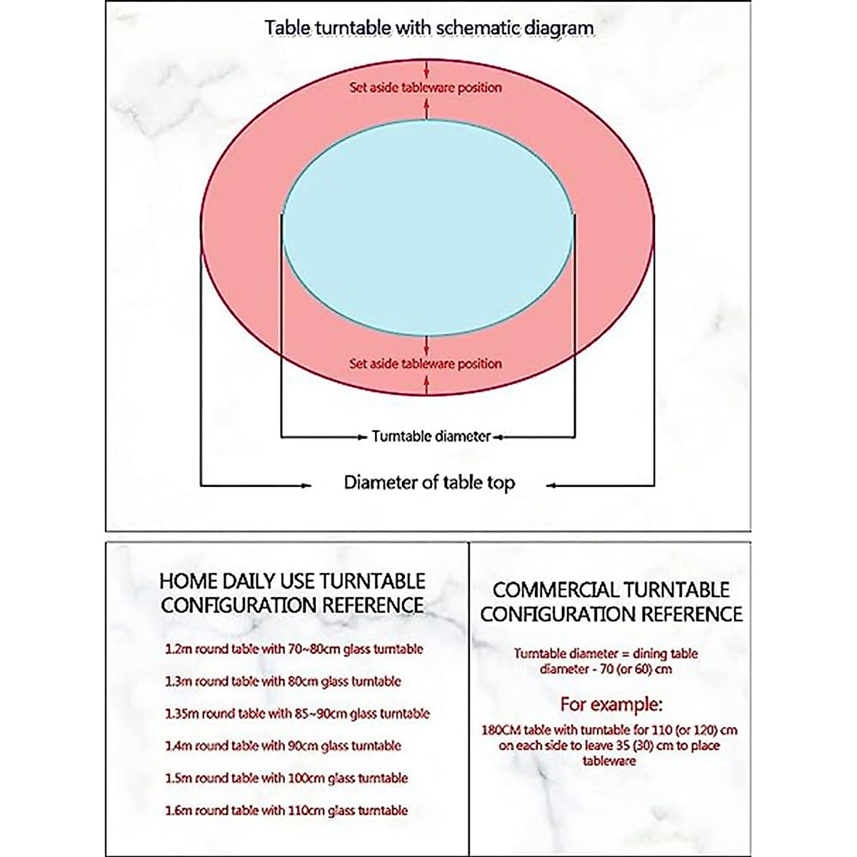 VERDDE Black/Brown Glass Lazy Susan Turntable - 24/27/30/36/40 Inch - Large Round Dining Table Rotating Tray, Scratch-resistant, Thickness 12mm. (Color : Black, Size : 70 cm (27 in))
