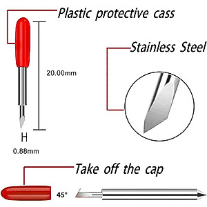 30 Pcs 45 Degree Standard Cutting Blades, Replacement Blades Compatibility with Explore Air 2/Air 3 /Maker/Maker 3/Expression for Most Vinyl Fabric Cutting