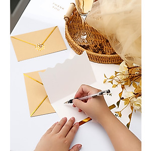 Winoo Design Luxury Thank You Cards with Envelopes - 20PK Gold Thank You Notes 4x6 Inches Baby Shower Thank You Cards Wedding Thank You Cards Small Business Graduation Funeral Bridal Shower