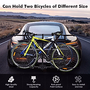 Goplus 2-Bike Hitch Mounted Rack, Hitch Bike Rack Carrier Fits 1-1/4" and 2" Hitch Receivers, Tray Style Smart Tilting Design Bicycle Rack